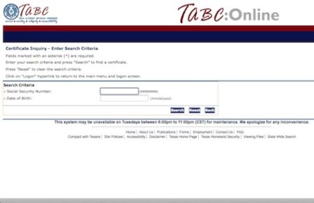 TABC Inquiry Check Status Online - Ace Food Handler™